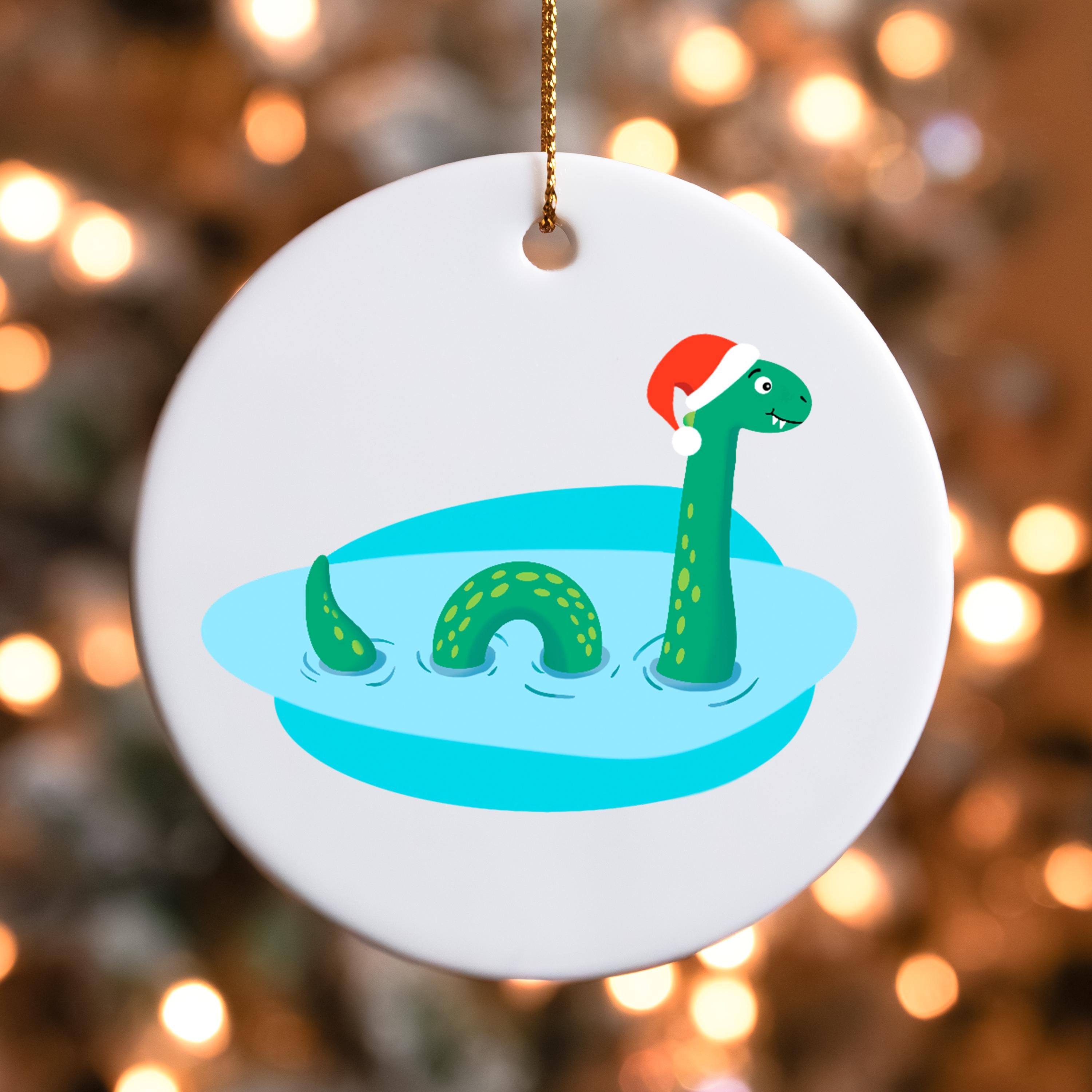 Loch Ness Monster Ornament Funny Christmas Ornament Cartoon Nessie ...