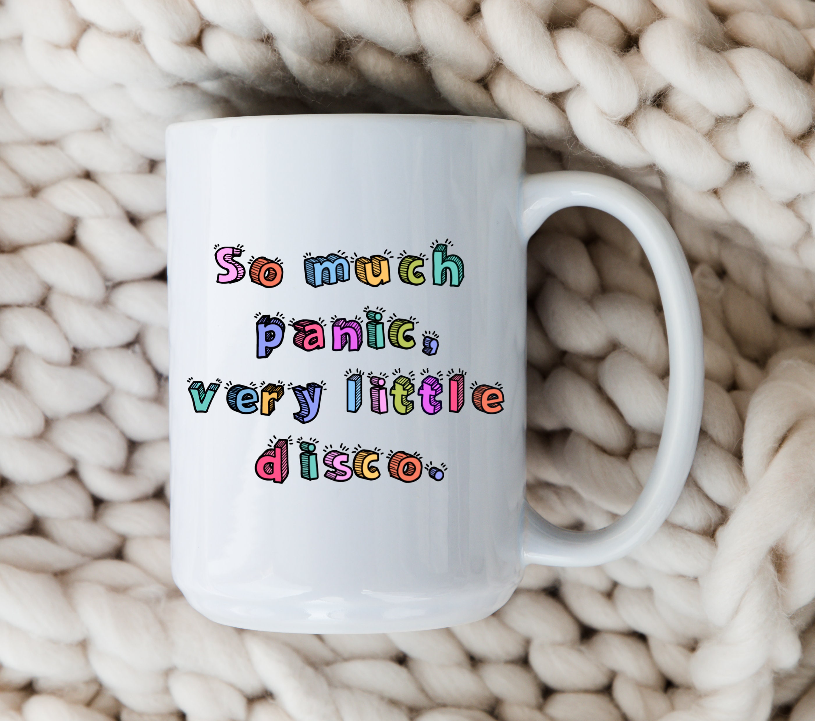 So Much Panic Very Little Disco Mug • Funny Anxiety Coffee Cup • Mental ...