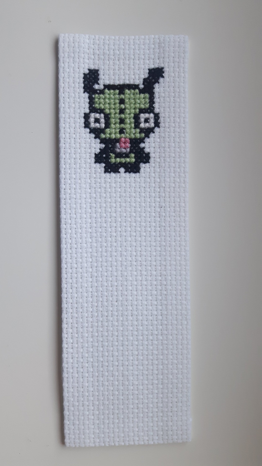 Bookmark With Gir From Invader Zim Cross Stitched - Etsy Denmark