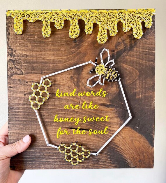 Home Décor Wall Hangings Kind Words Drip Like Honey String Art Wall ...