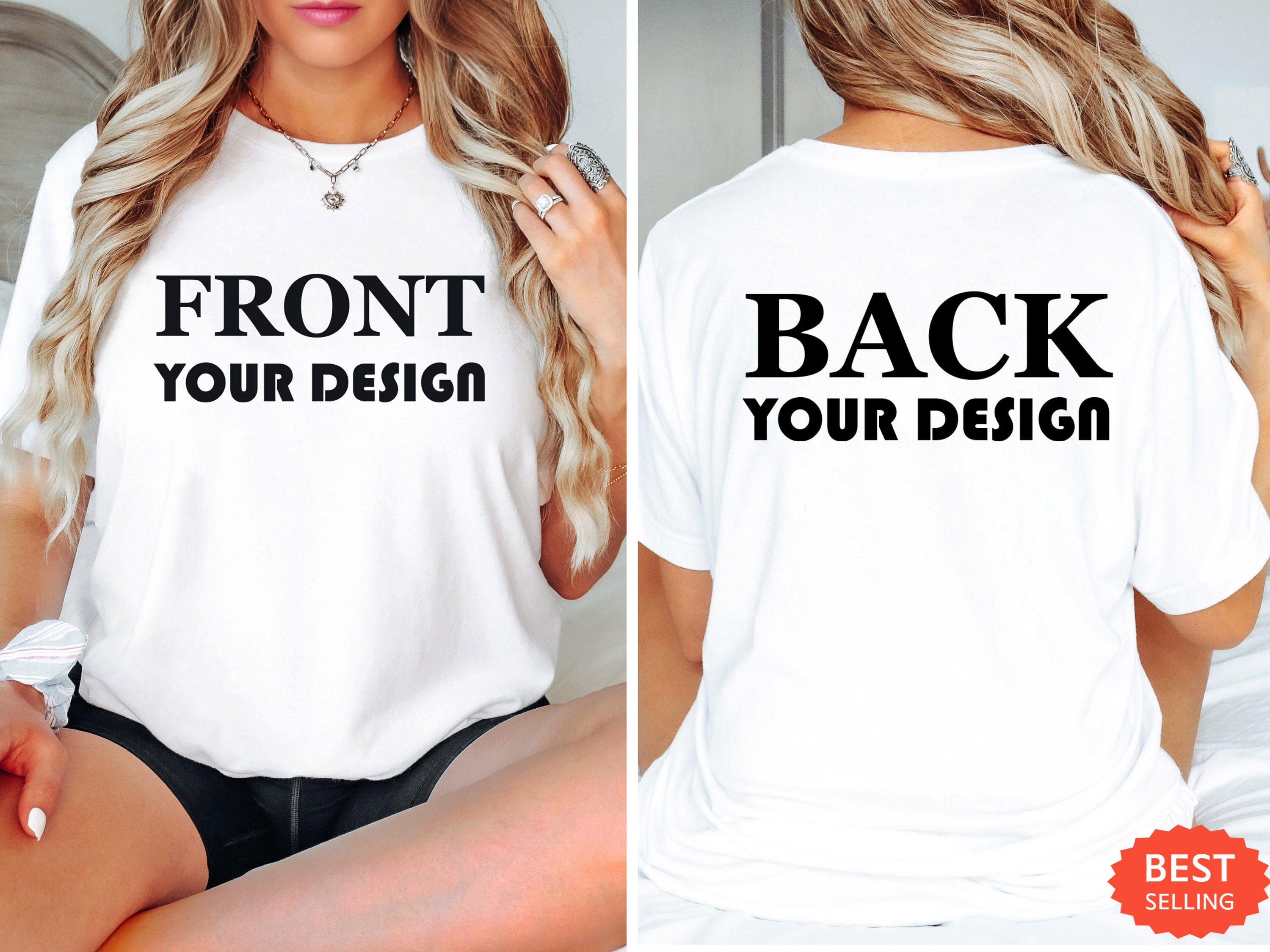 Front and Back Custom Text Shirt, Double Sided Custom Business Logo ...