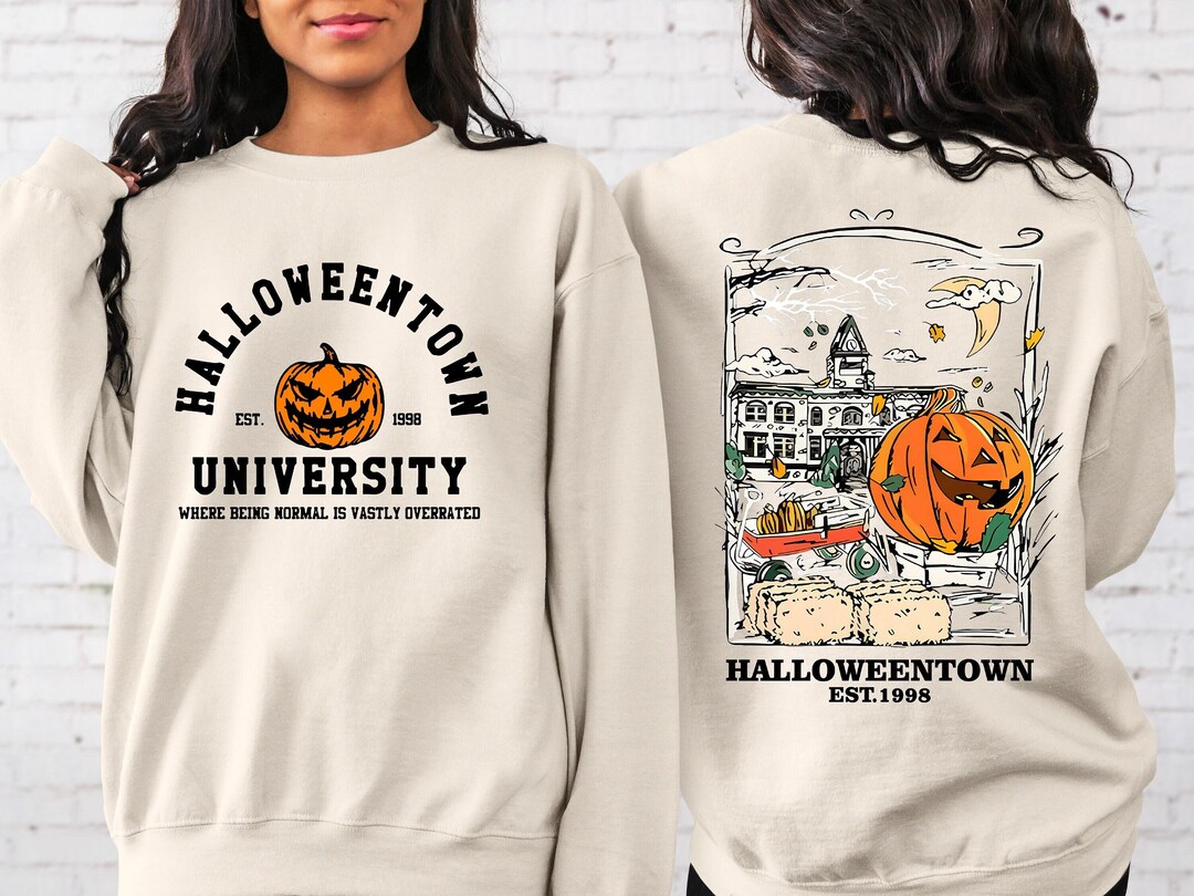 Halloweentown Est 1998 Back and Front Sweatshirt, Retro Halloween Town ...