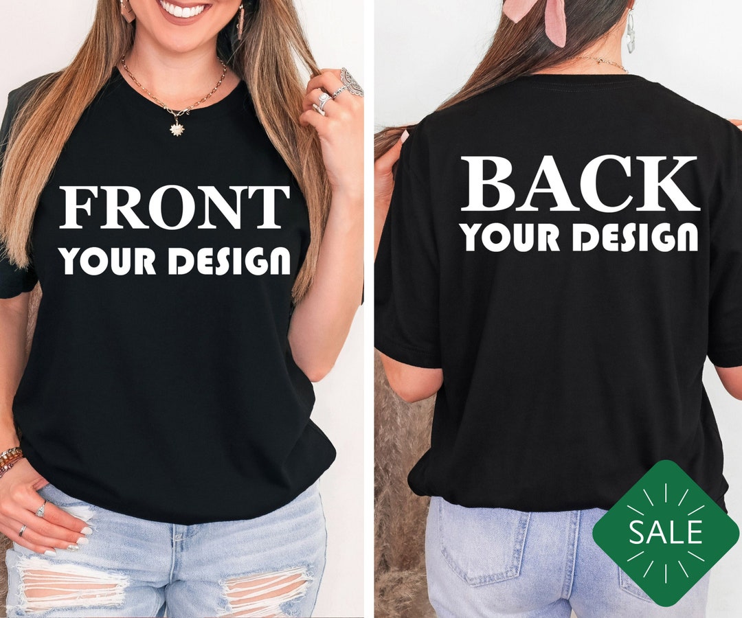 Front and Back Custom Text Shirt, Double Sided Custom Business Logo ...