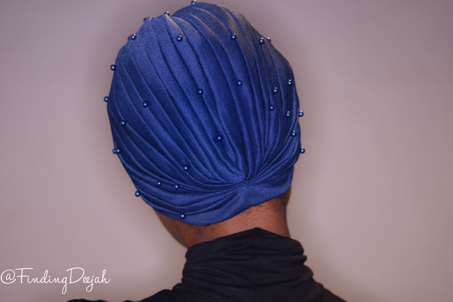 Beanie Turban Cap With Pearls, Women Cancer Hat, Chemo Hijab Hat ...