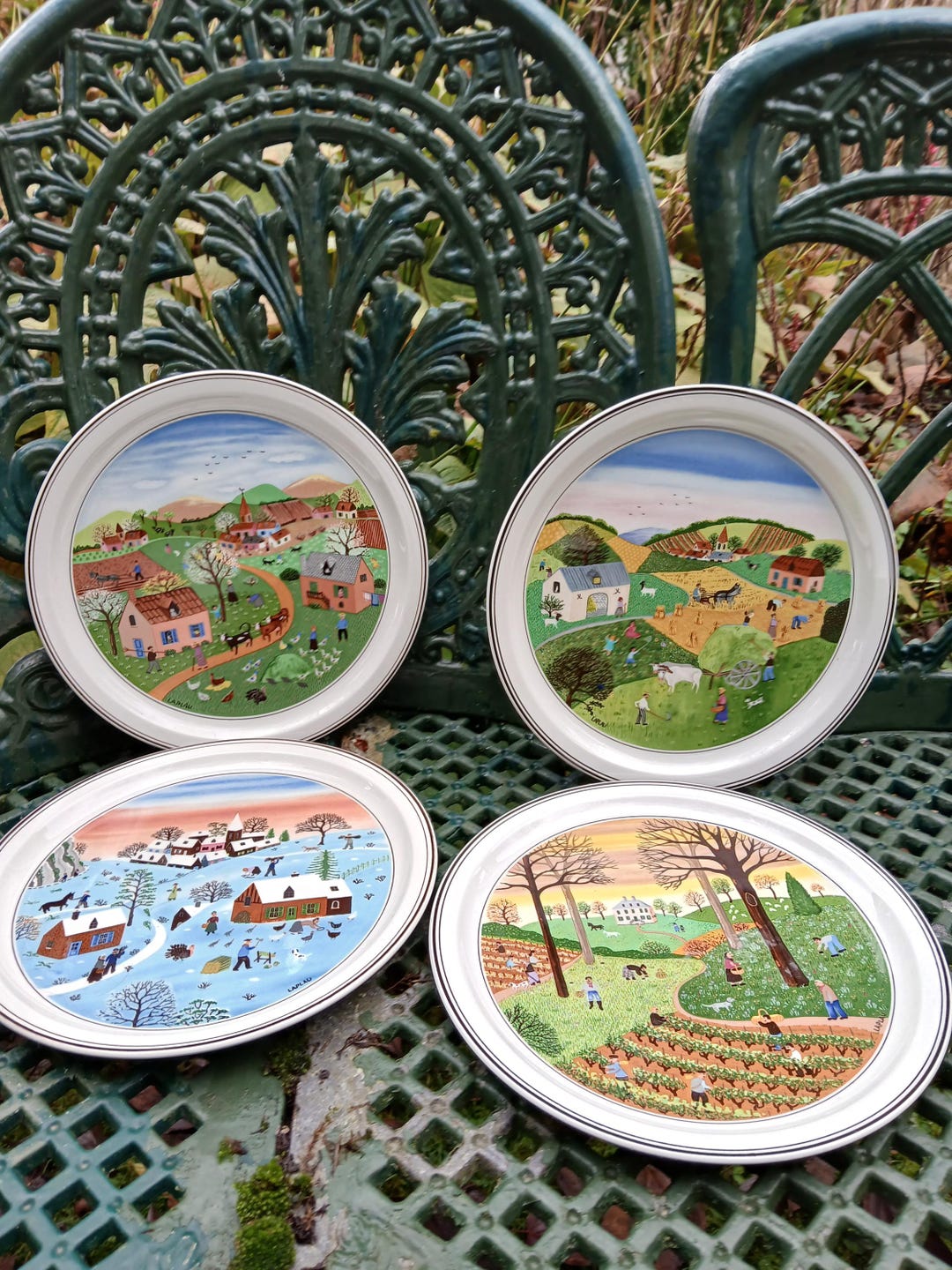 4 Villeroy & Boch Naif Plates Spring Summer Autumn Winter. - Etsy