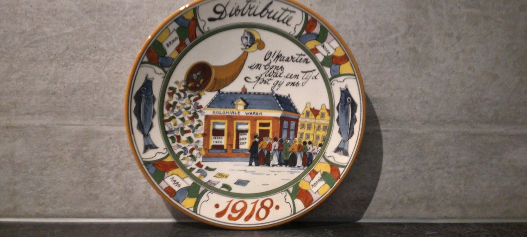 Ivora Gouda Pottery Wall Plate 1st World War Food Distribution - Etsy