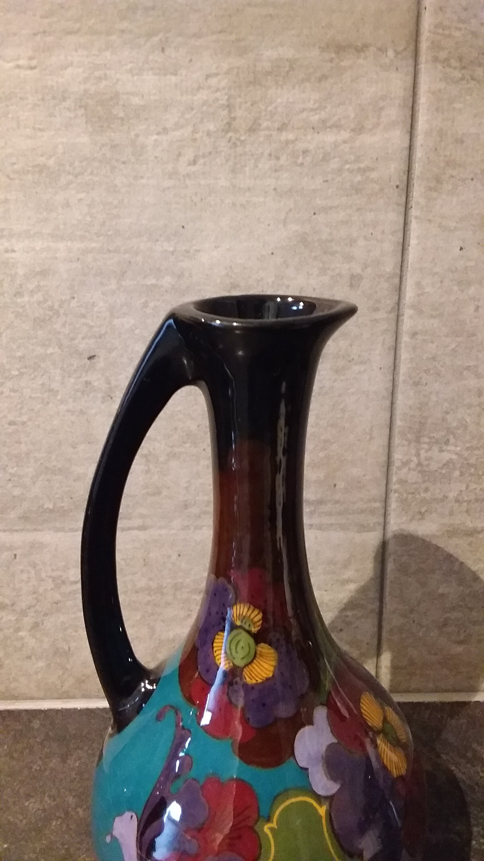 Ivora Gouda Pottery Ear Jug With Art Nouveau Floral Motif - Etsy