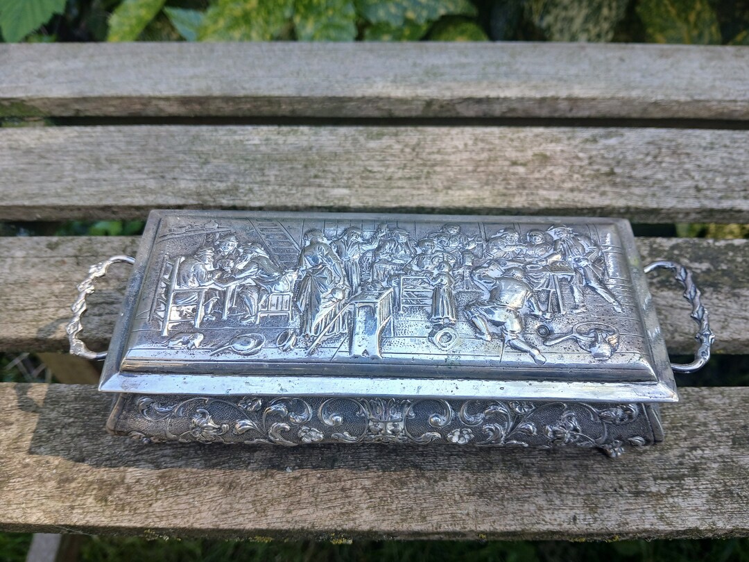 Dutch Silver Spoon Box With 17th Century Painting Motif - Etsy
