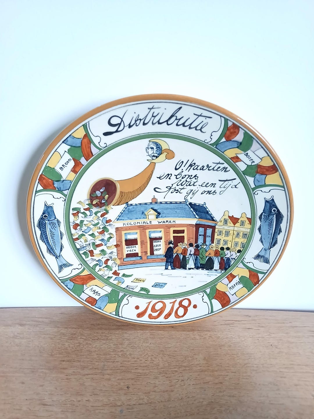 Ivora Gouda Earthenware Wall Plate 1st World War Food Distribution - Etsy