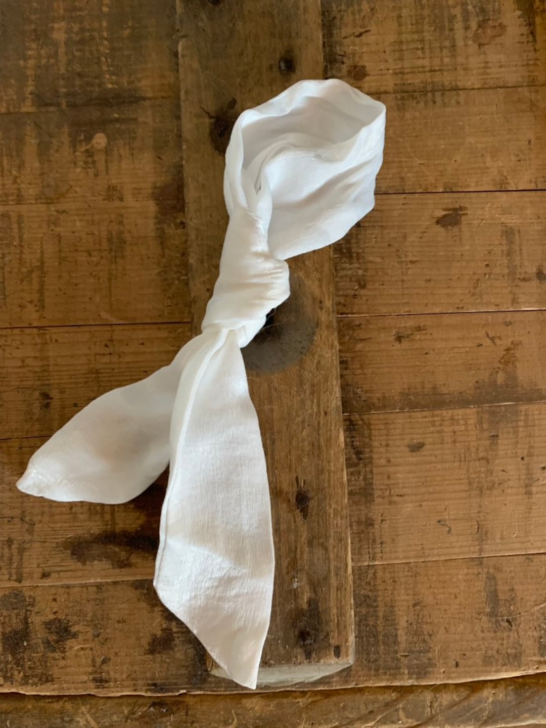 Classic White Hair Scarf for Women, Hair Scarf Ponytail, Scarf for ...