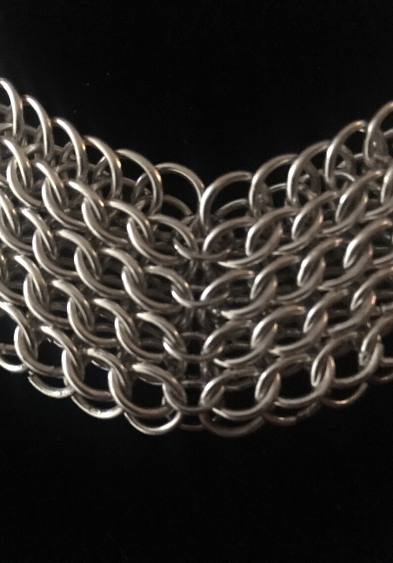 Large Silver Necklace Chainmail, Chain Mail, Chainmaille, Chain Maille ...