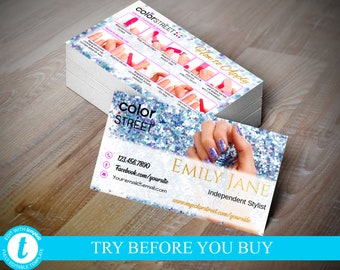 Color street business cards | Etsy