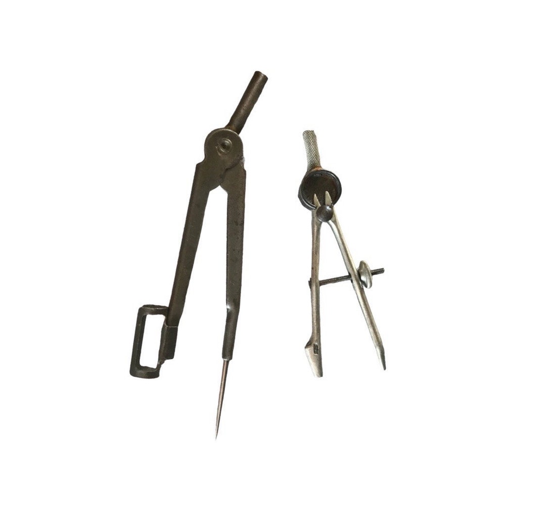 Vintage Old Compass School Pencil Drawing Callipers Geometry Rusty ...