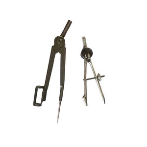 Vintage Old Compass School Pencil Drawing Callipers Geometry Rusty ...