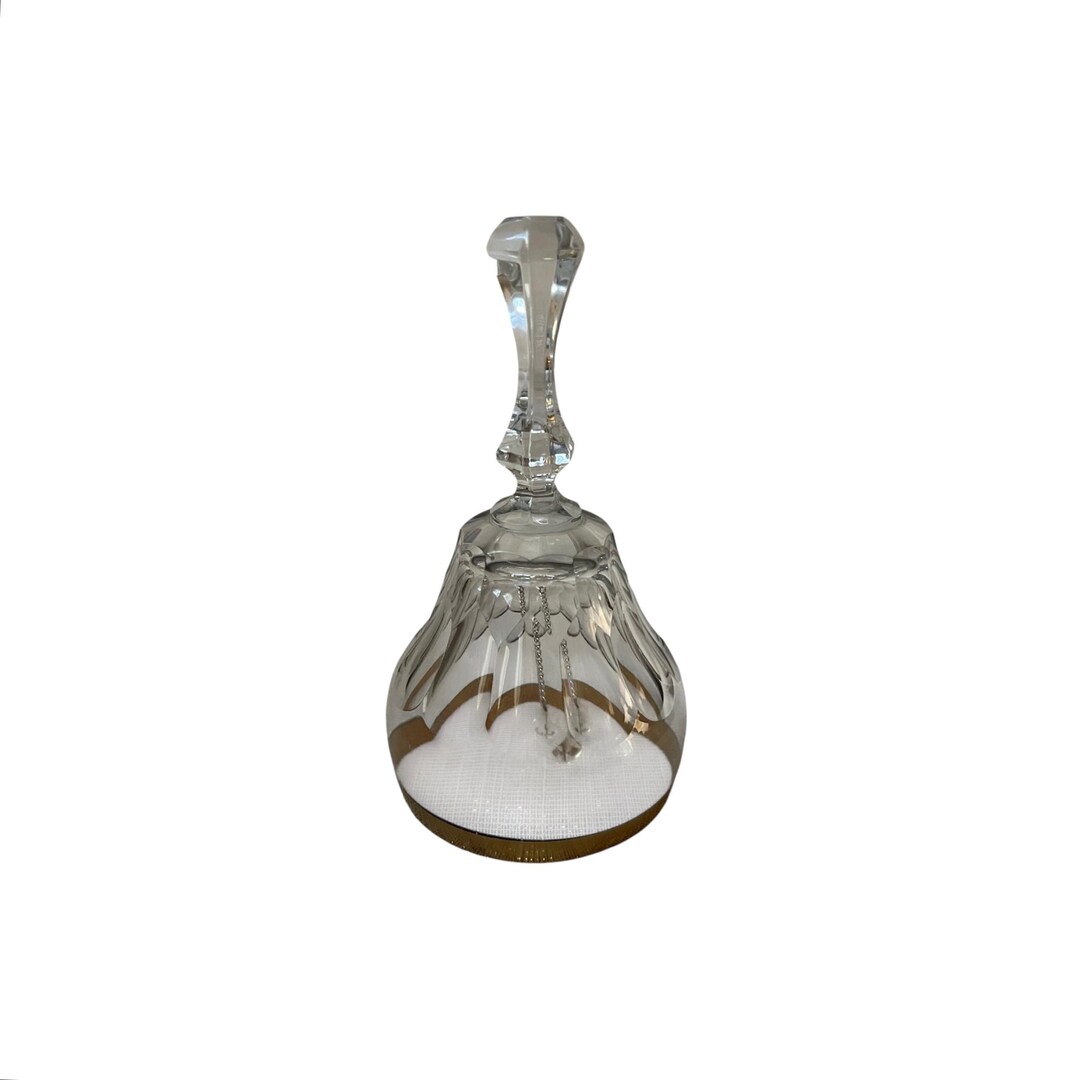 Vintage Crystal Dinner Bell: Golden Band Table Serving Bell - Etsy