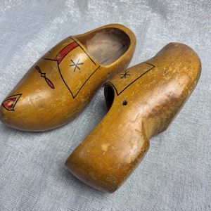 Vintage Small Wooden Clogs Netherlands Holland Dutch Handmade Hand ...
