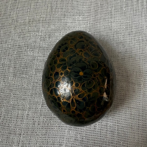 Vintage Paper Mache Wooden Lacquer Box Hand Painted K… - Gem