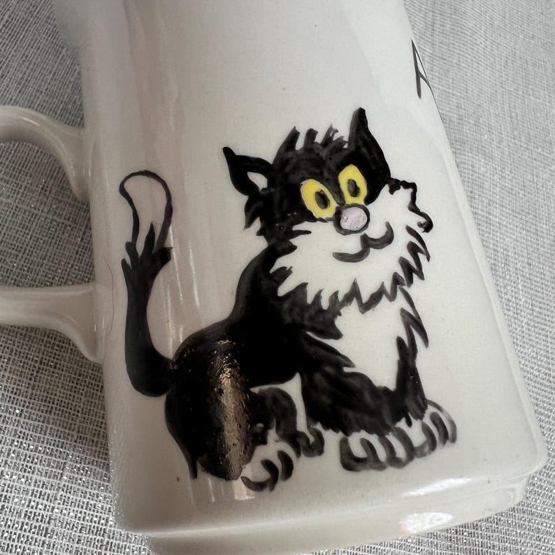 Vintage Postman Pat Jess Cat Adam Sign Churchill Made White England ...