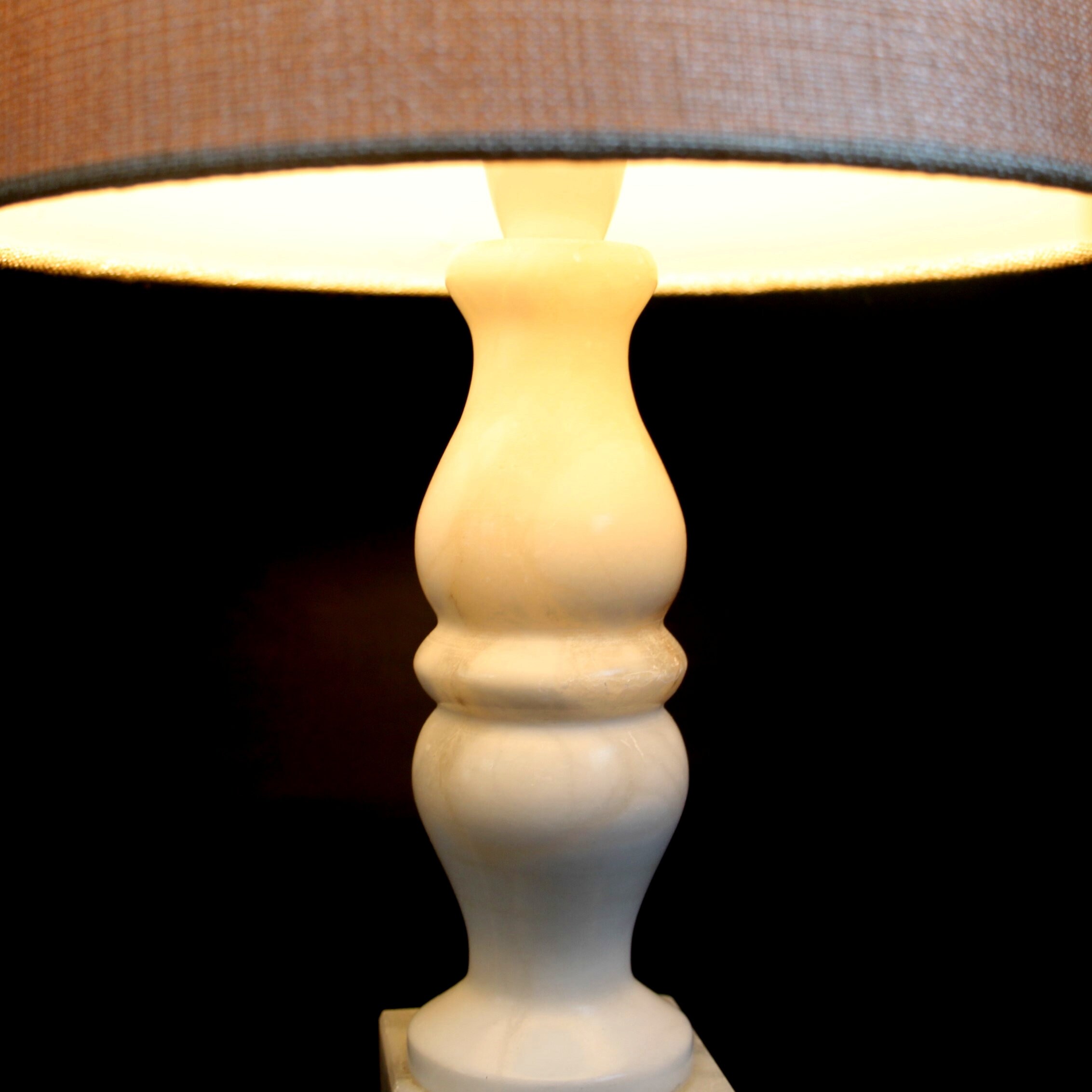 Vintage White Grey Marble Lamp Base Onyx Stone Plastic Bulb - Etsy