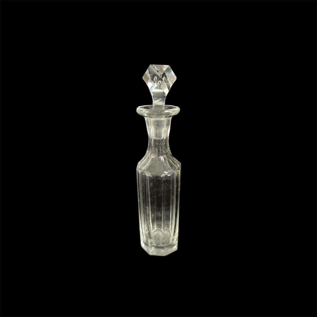Antique Georgian Cruet Etched Carafe Ewer Cut Crystal Glass Perfume Oil ...