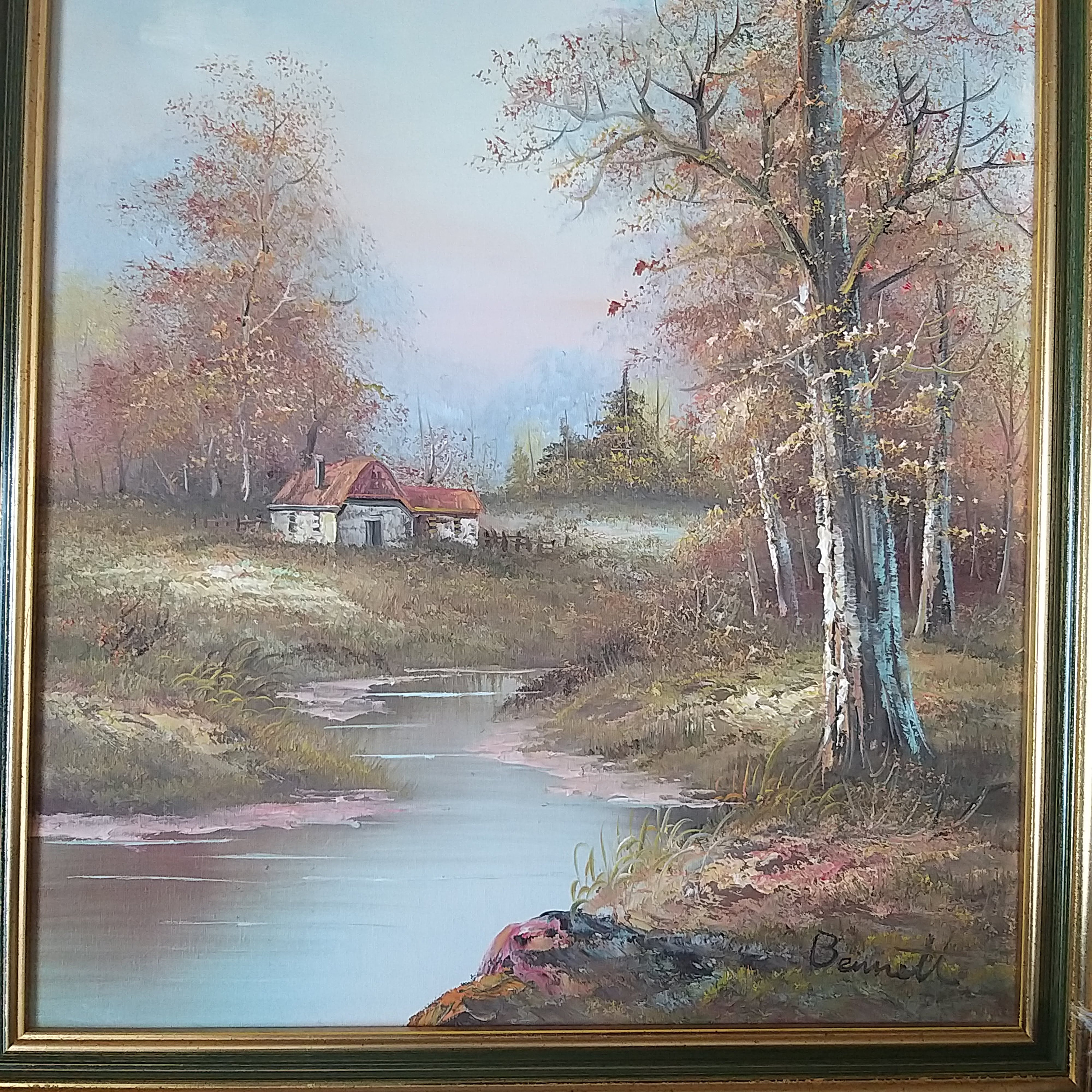 Vintage Sign by Artist Bennett Oil Canvas Painting Wall Art - Etsy