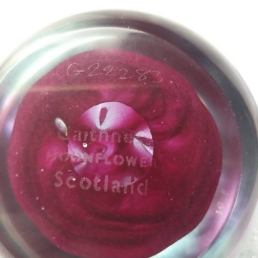 Vintage Caithness Paperweight Moonflower Colin Terris Scotland - Etsy