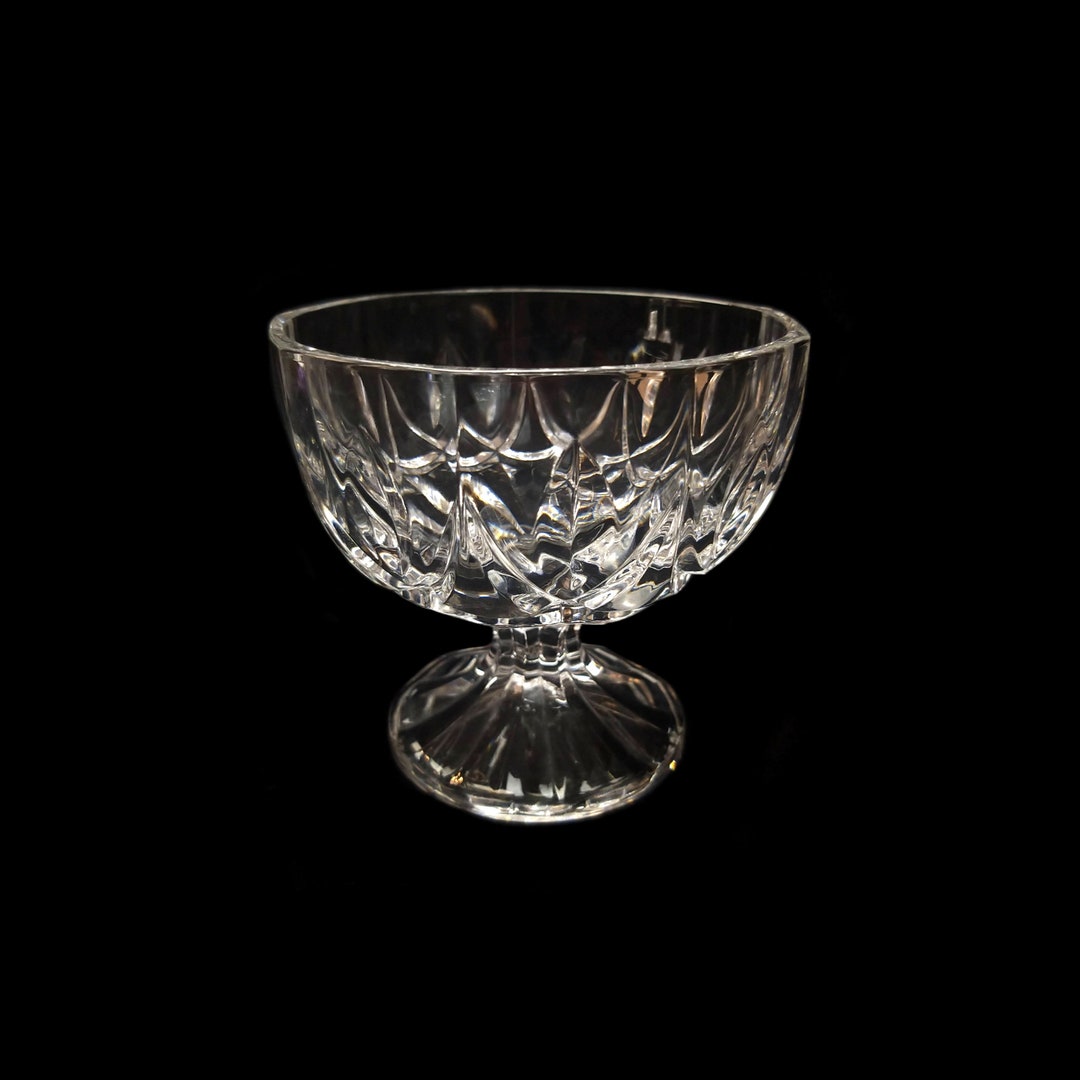 Vintage Crystal Glass Sundae Pedestal Sugar Bowl Preserve Ice Cream ...