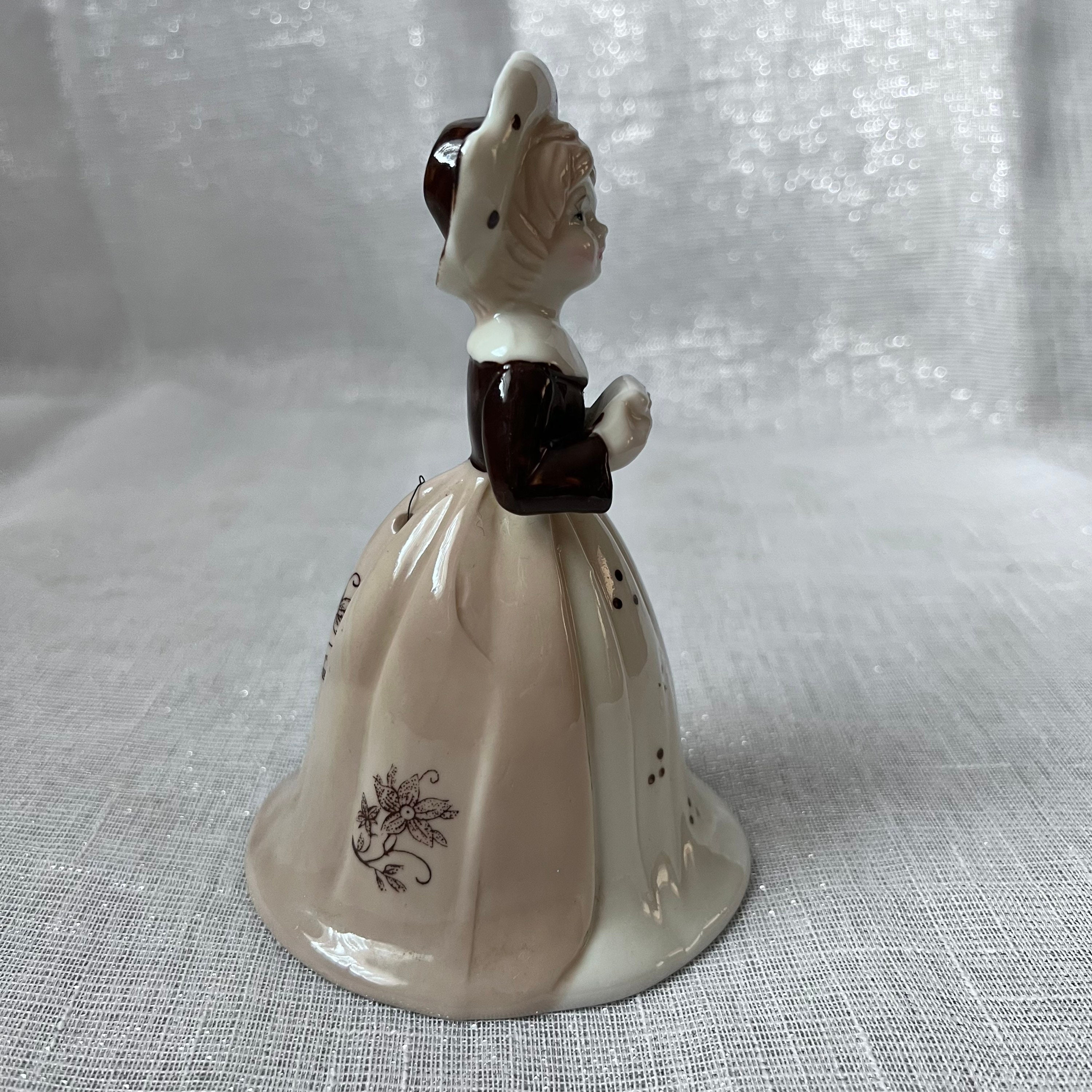 Vintage Brinn & Co Girl With Prayer Book Figurine Bell White - Etsy
