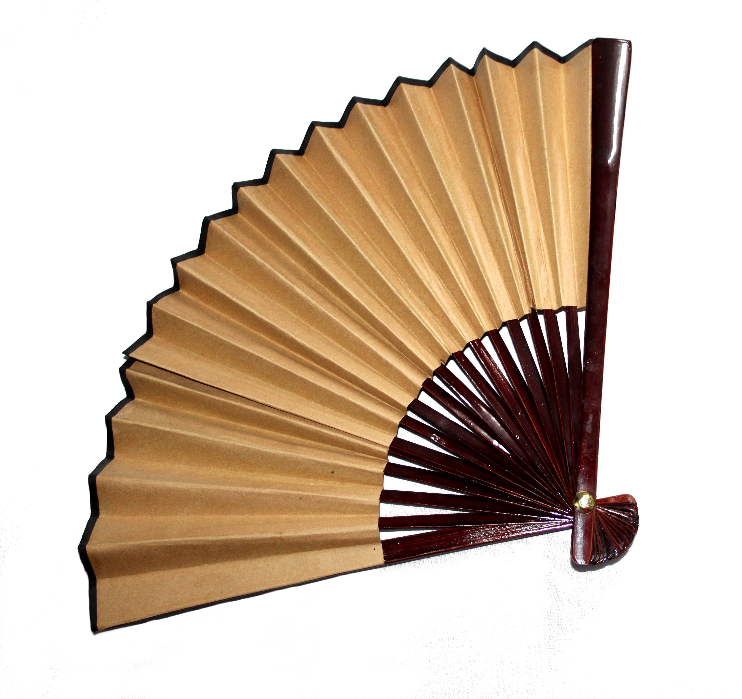 Vintage Small Hand Fan Red Wooden Gold Paper Flowers Peacock | Etsy