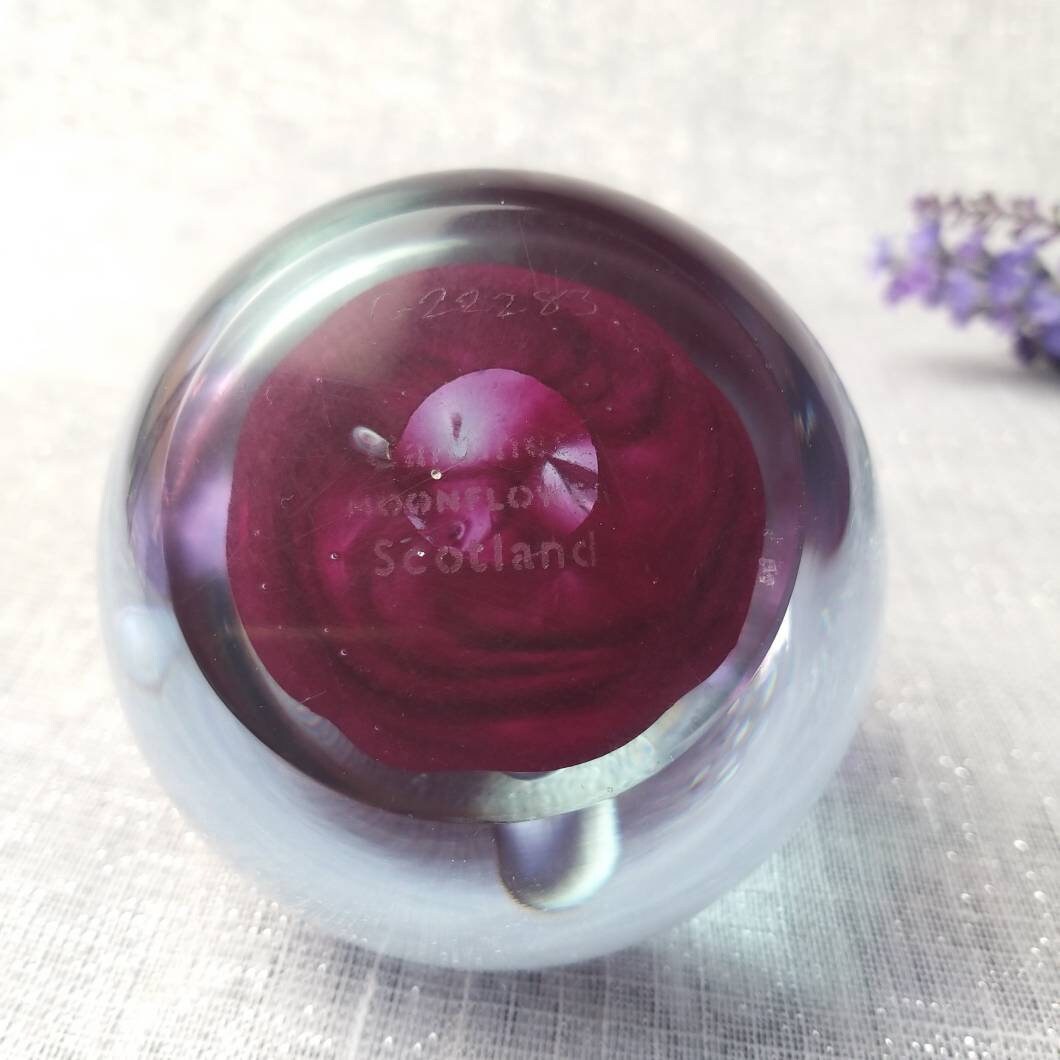 Vintage Caithness Paperweight Moonflower Colin Terris Scotland - Etsy