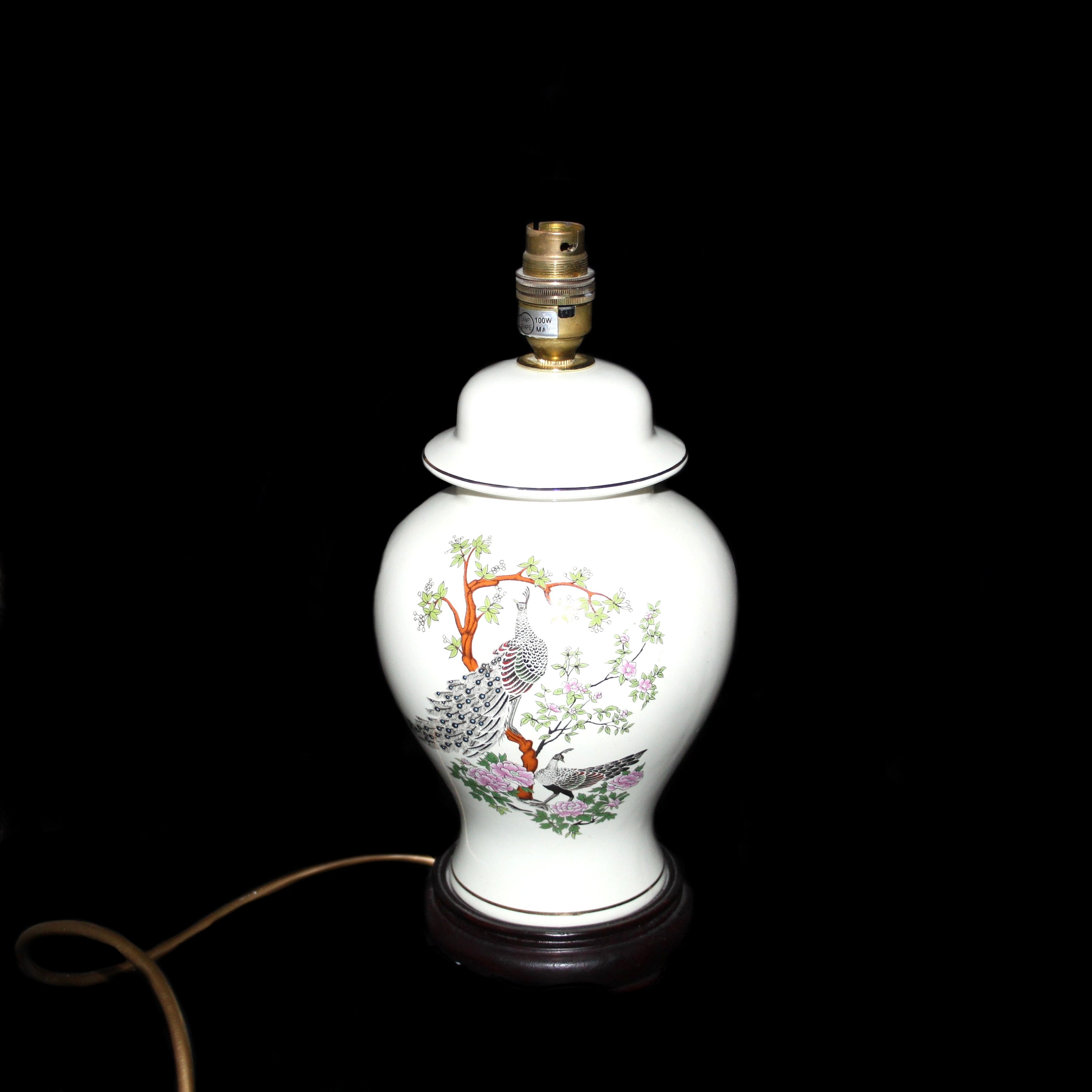 Vintage Oriental Ginger Jar Shape Beige Ceramic Bhs Wooden | Etsy