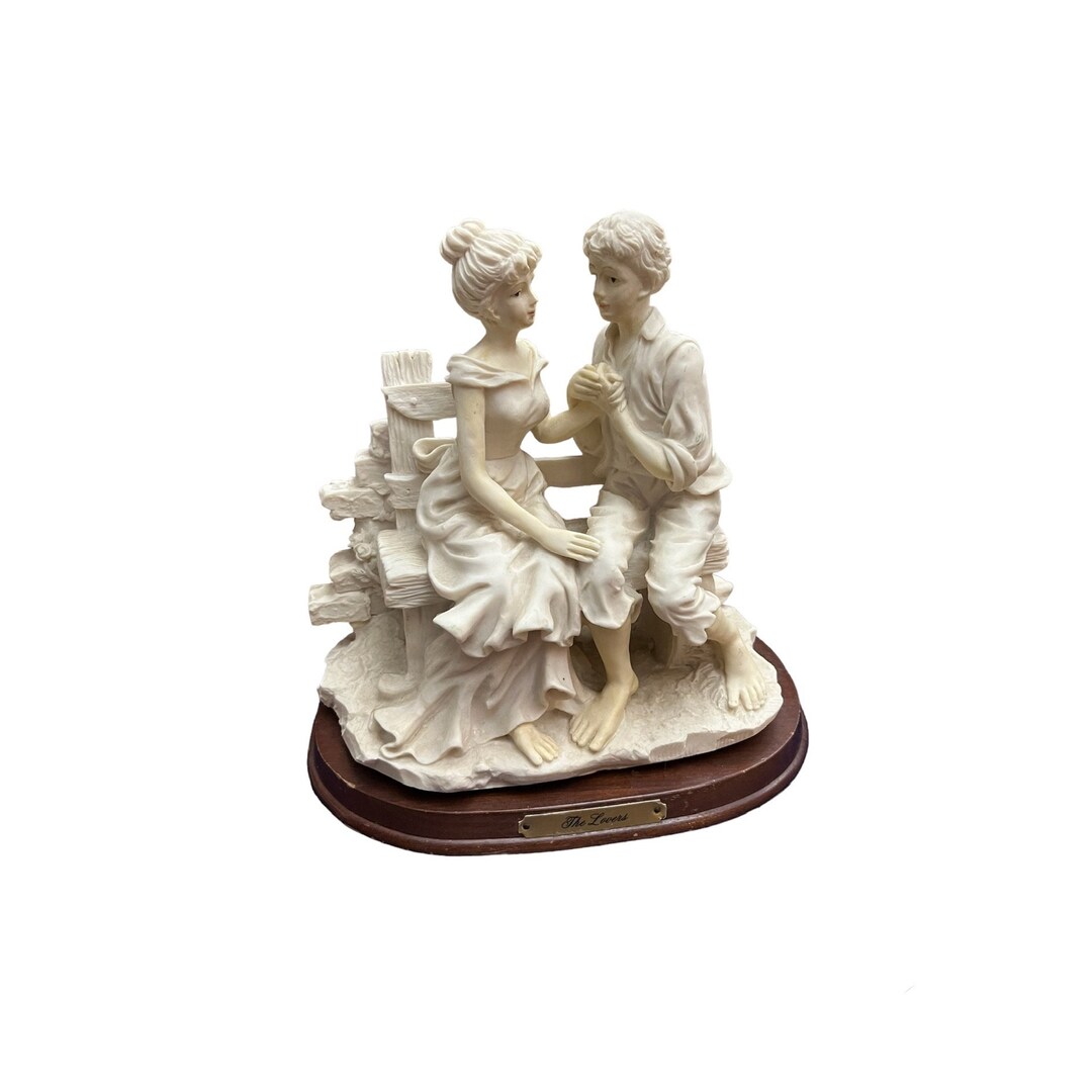 Vintage “the Lovers” Man & Women Sitting on the Bench Barrow Feet ...