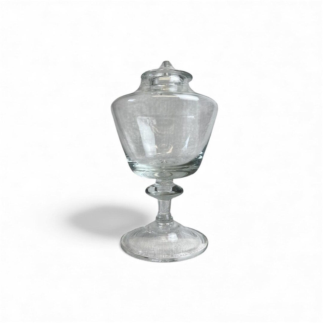Vintage Hadeland Glassverk Norway Tangen Clear Glass Oil Lamp Nordic ...