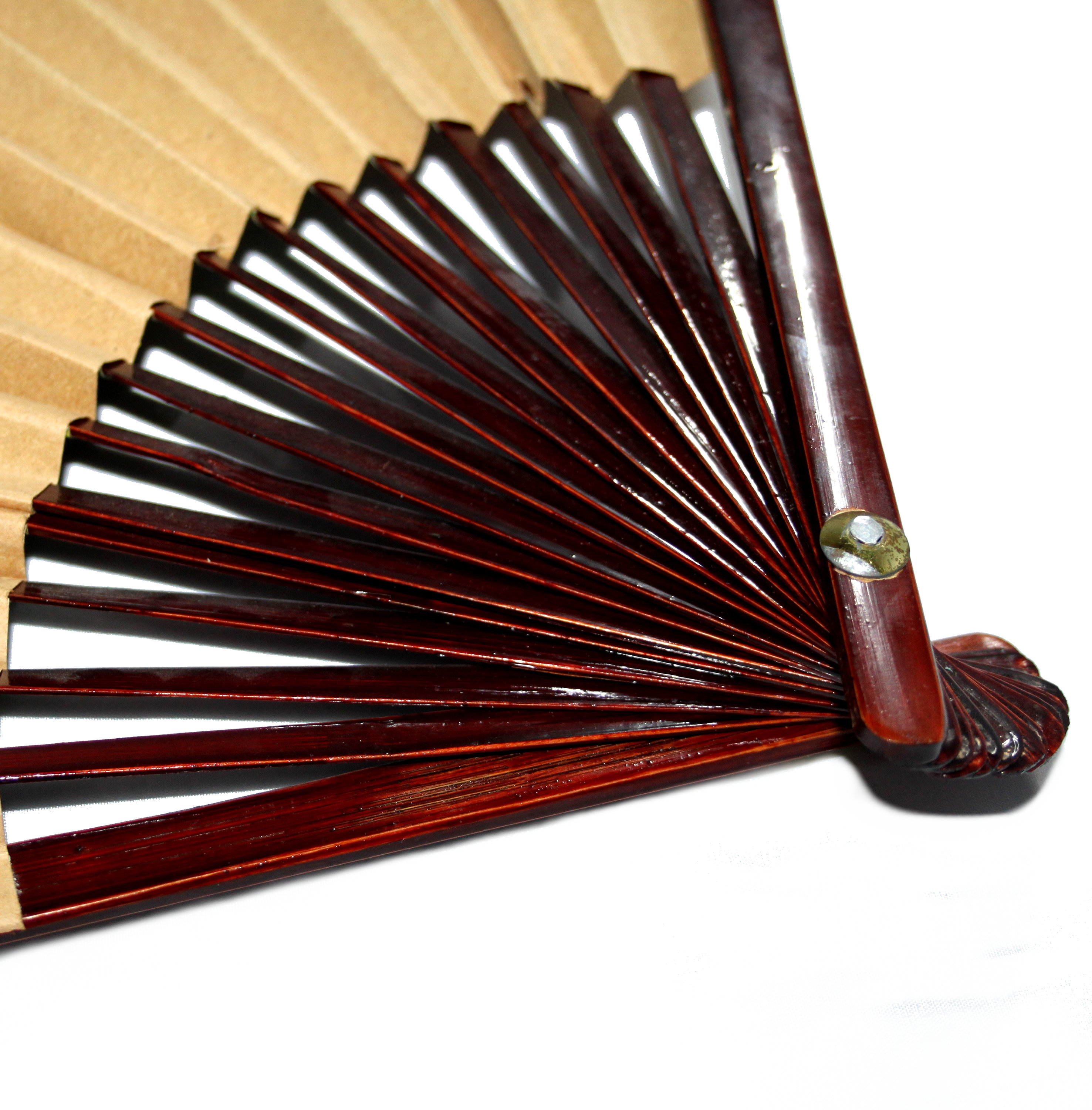Vintage Small Hand Fan Red Wooden Gold Paper Flowers Peacock | Etsy