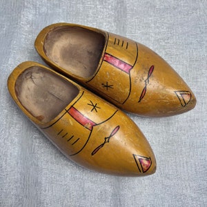 Vintage Small Wooden Clogs Netherlands Holland Dutch Handmade Hand ...