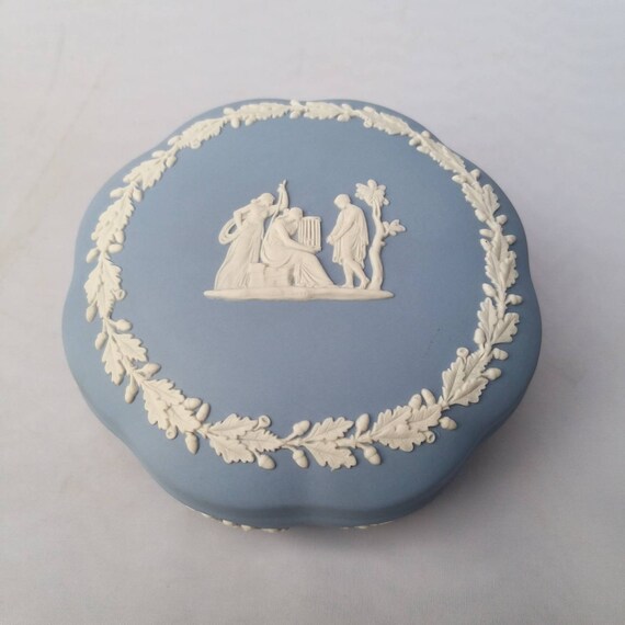 Vintage Wedgwood Jasperware Pale Blue Flower Scallop … - Gem