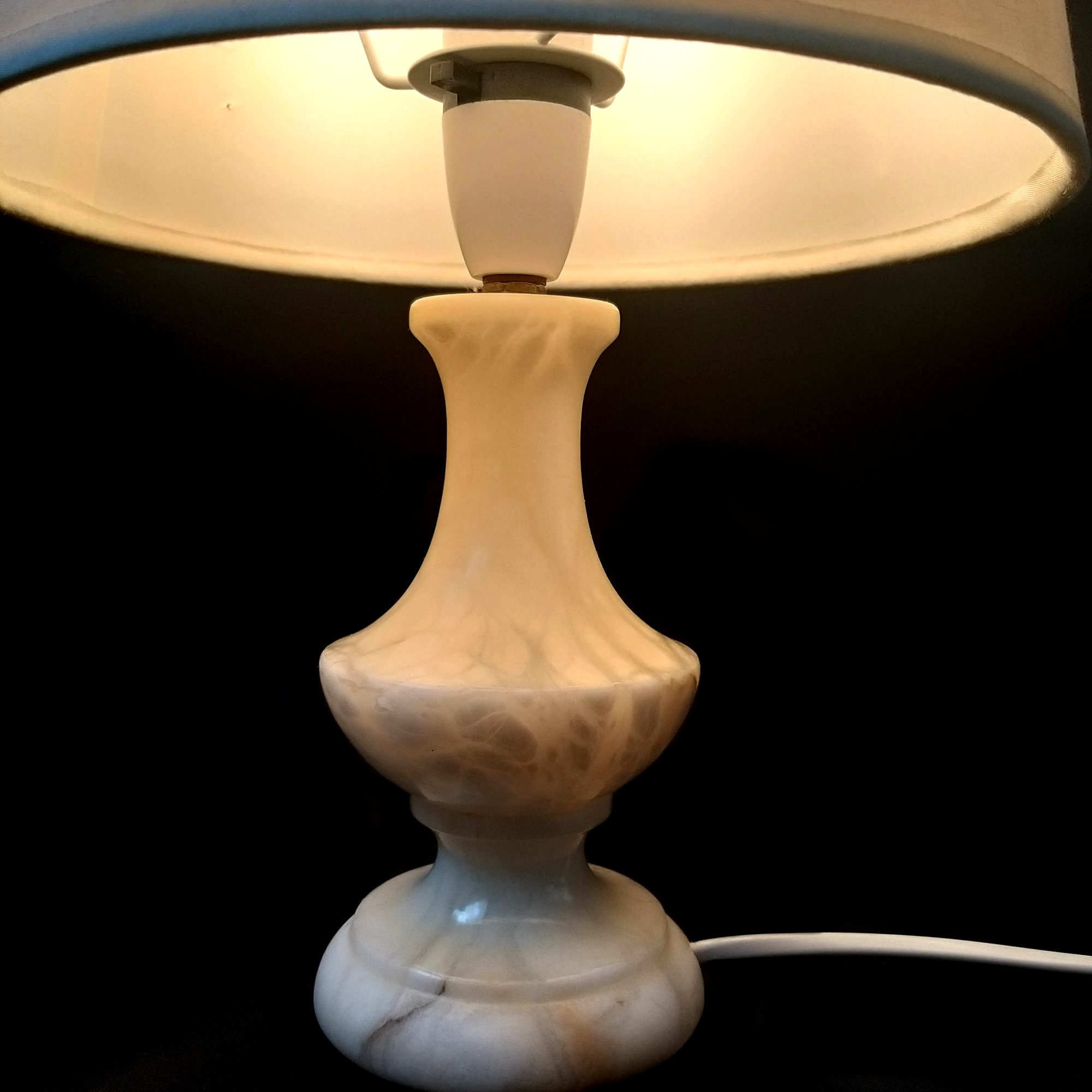 Vintage BHS Beige Ivory White Marble Small Lamp Base Onyx - Etsy UK