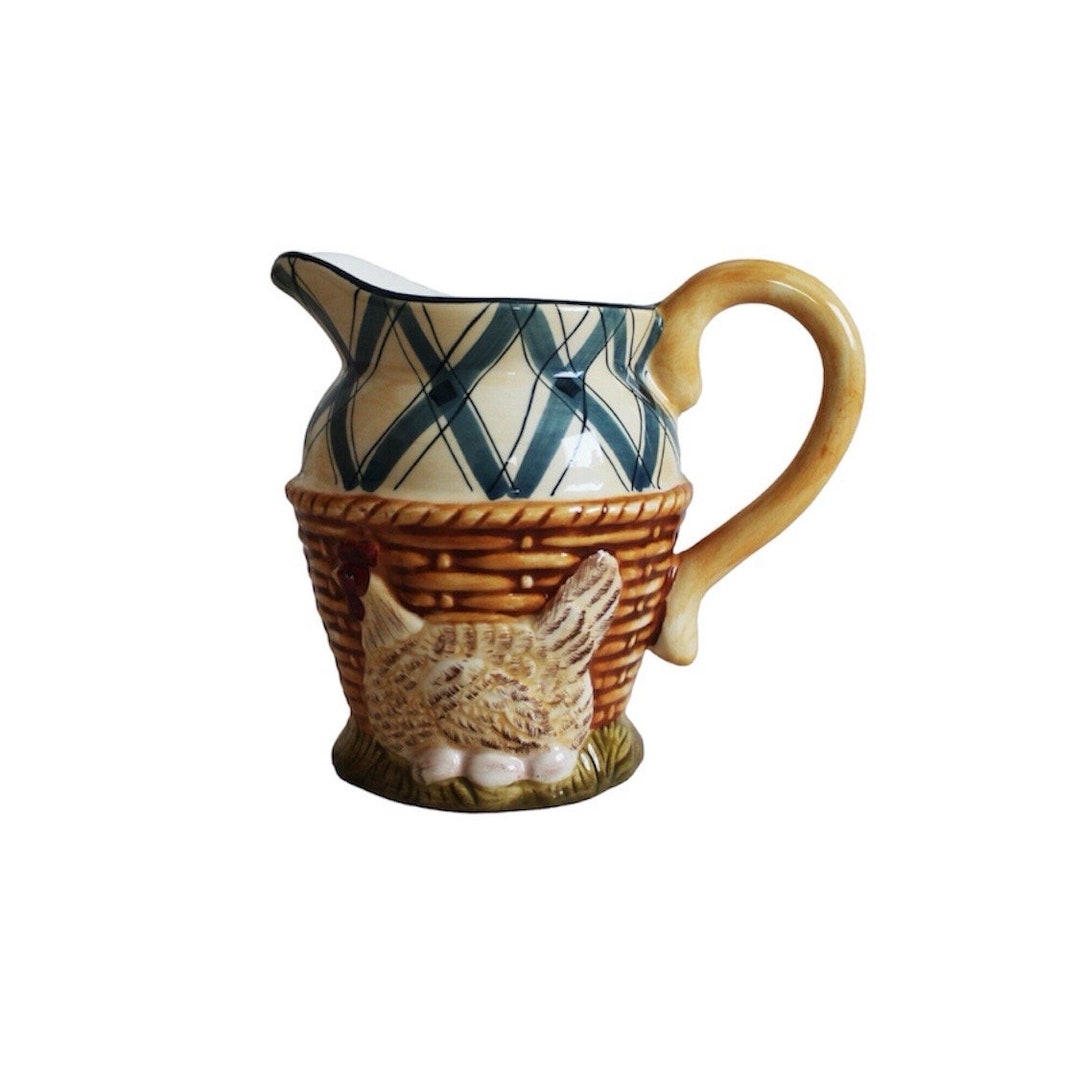 Vintage Leonardo Home Pitcher Creamer Small Ewer Milk Jug Easter Basket ...
