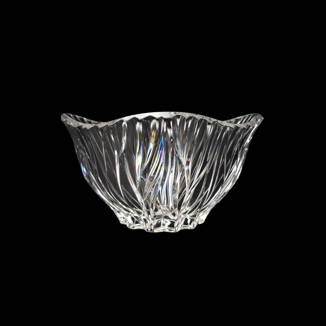 Vintage Large Square Asymmetric Rim Dish Marquis Crystal Glass Fruits ...