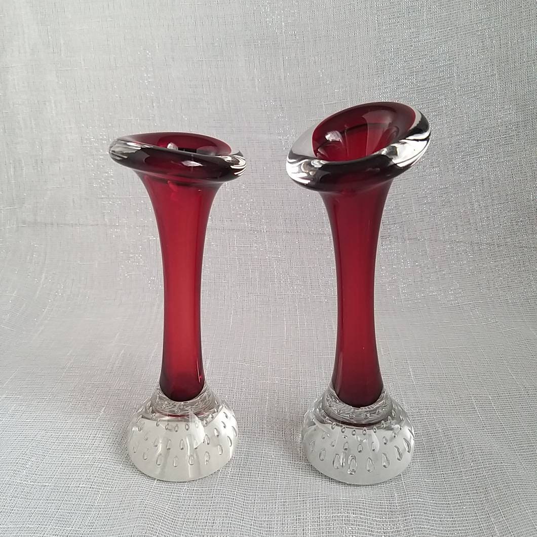 Vintage Retro 1960 Ruby Red Art Glass Aseda Swedish Bone Jack - Etsy