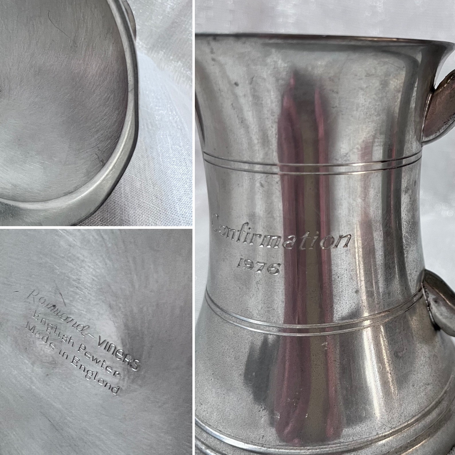 Vintage Raimond Viners Confirmation 1976 English Pewter Tankard Beer ...