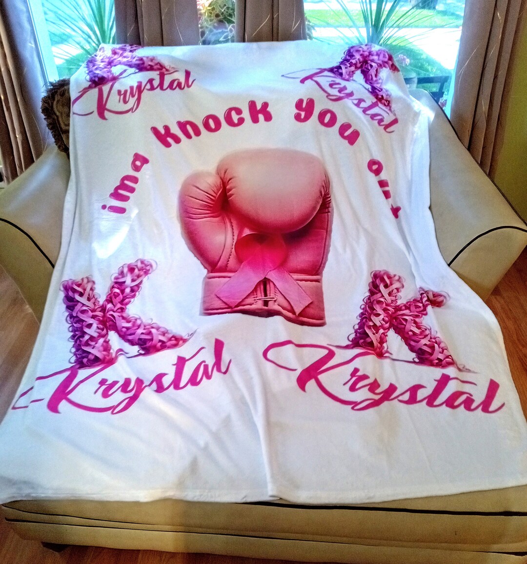 Cozy Cancer Awareness Blanket,pink Ribbon Blankets,custom Cancer ...