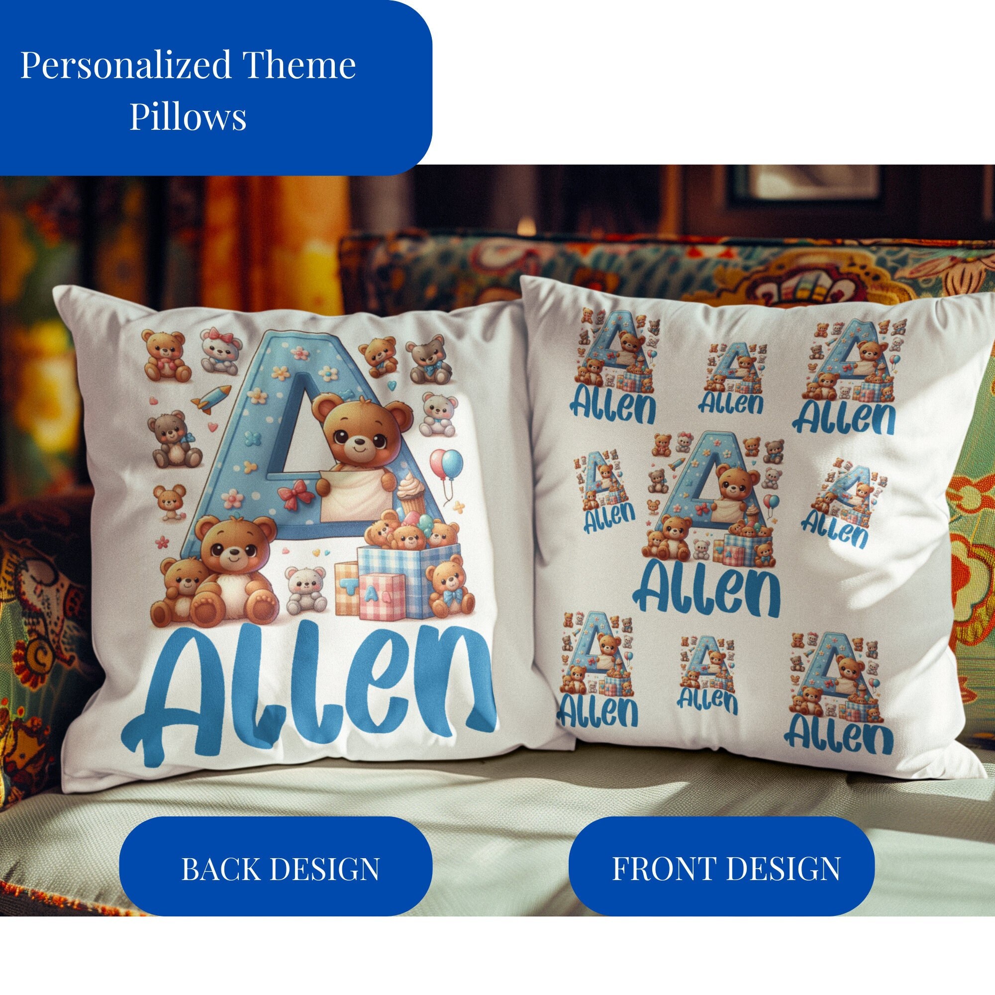 Personalized Theme Pillows, Theme Design Pillows, Kids Custom Pillows ...