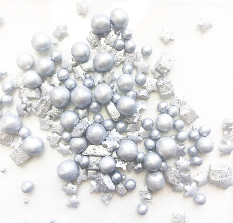 Silver Cake Sprinkles Metallic Cake sprinkles Cupcake | Etsy