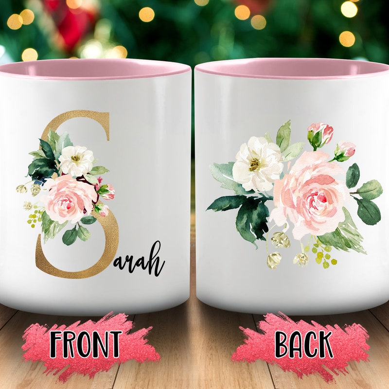 Gold Initial Coffee Mugs - Etsy