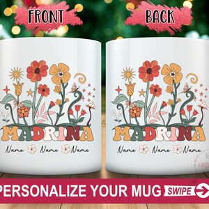 Custom Madrina Coffee Mug With Kids Names Mother's Day Gift New Aunt ...