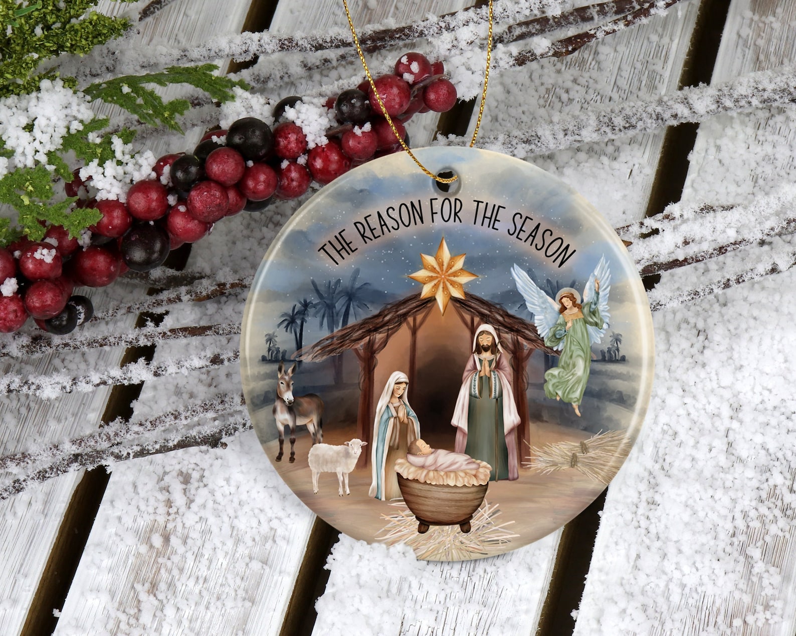 Religious Christmas Ornament Christian Decor Giftthe Reason - Etsy