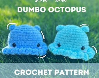 Crochet PATTERN Dumbo Octopus No-sew Quick Easy Make Amigurumi Small ...