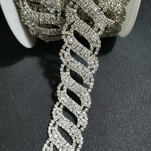 Silver Crystal Rhinestone Trim by the Yard Bridal Trim Silver Crystal ...