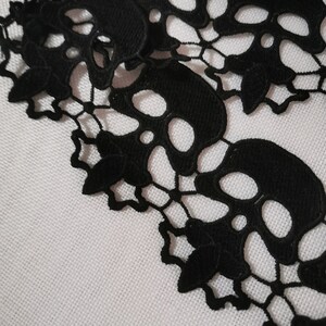 70mm off White Skull Lace Trim, Halloween Skull Lace, Halloween Sewing ...